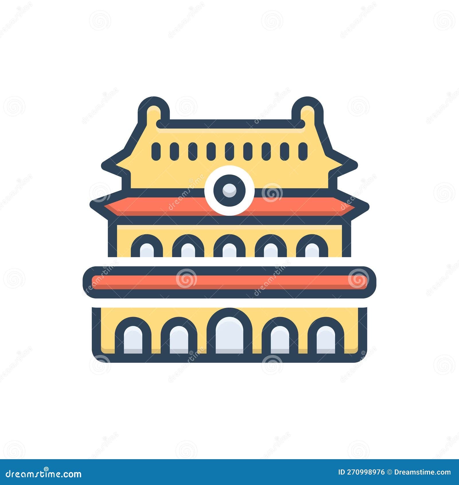 Color Illustration Icon for Beijing, Seoul and Landmark Stock Vector ...