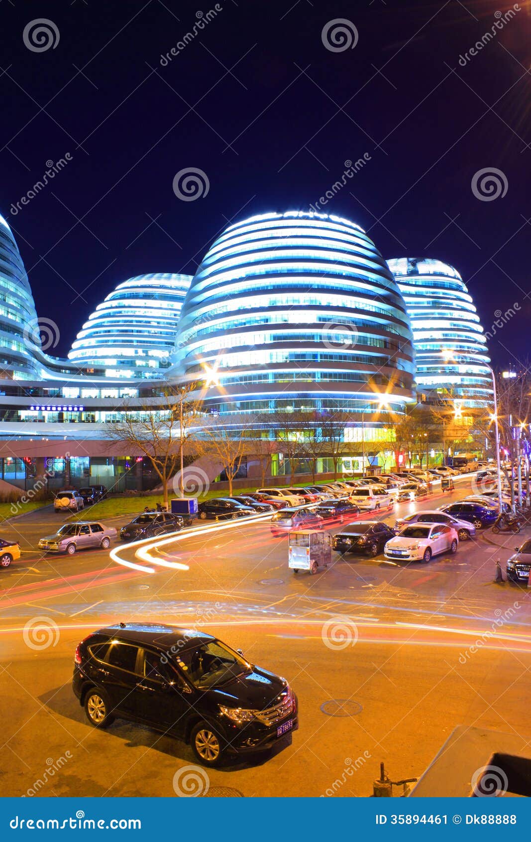 Beijing Modern Buildings at Night Editorial Photo - Image of economy ...