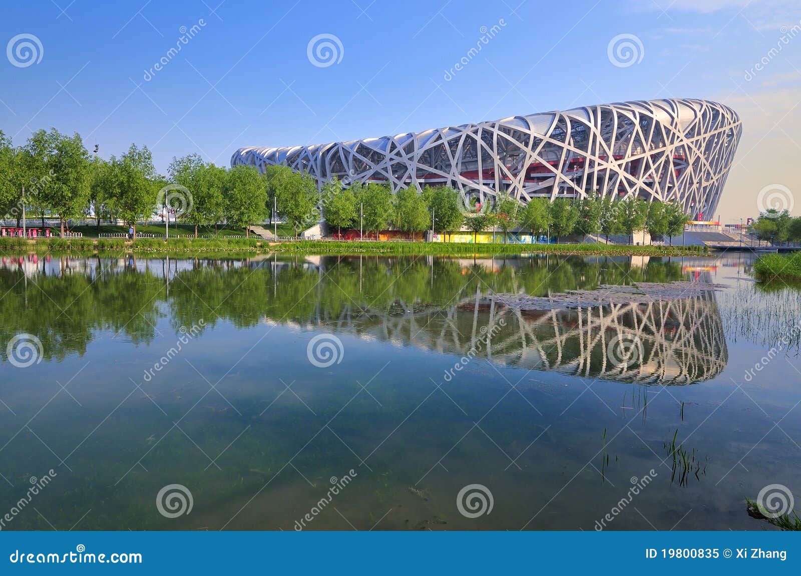 Beijing National Stadium Inverted Image Editorial Image - Image of bird ...