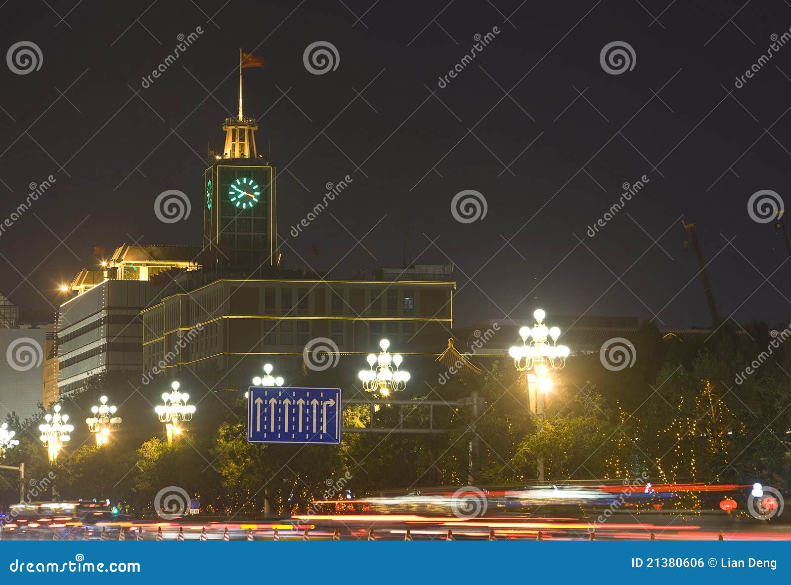 Beijing at night stock photo. Image of neon, street, landmark - 21380606