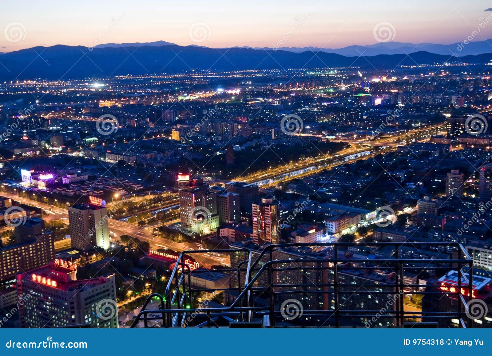 Beijing night scene stock photo. Image of asia, east, landscape - 9754318