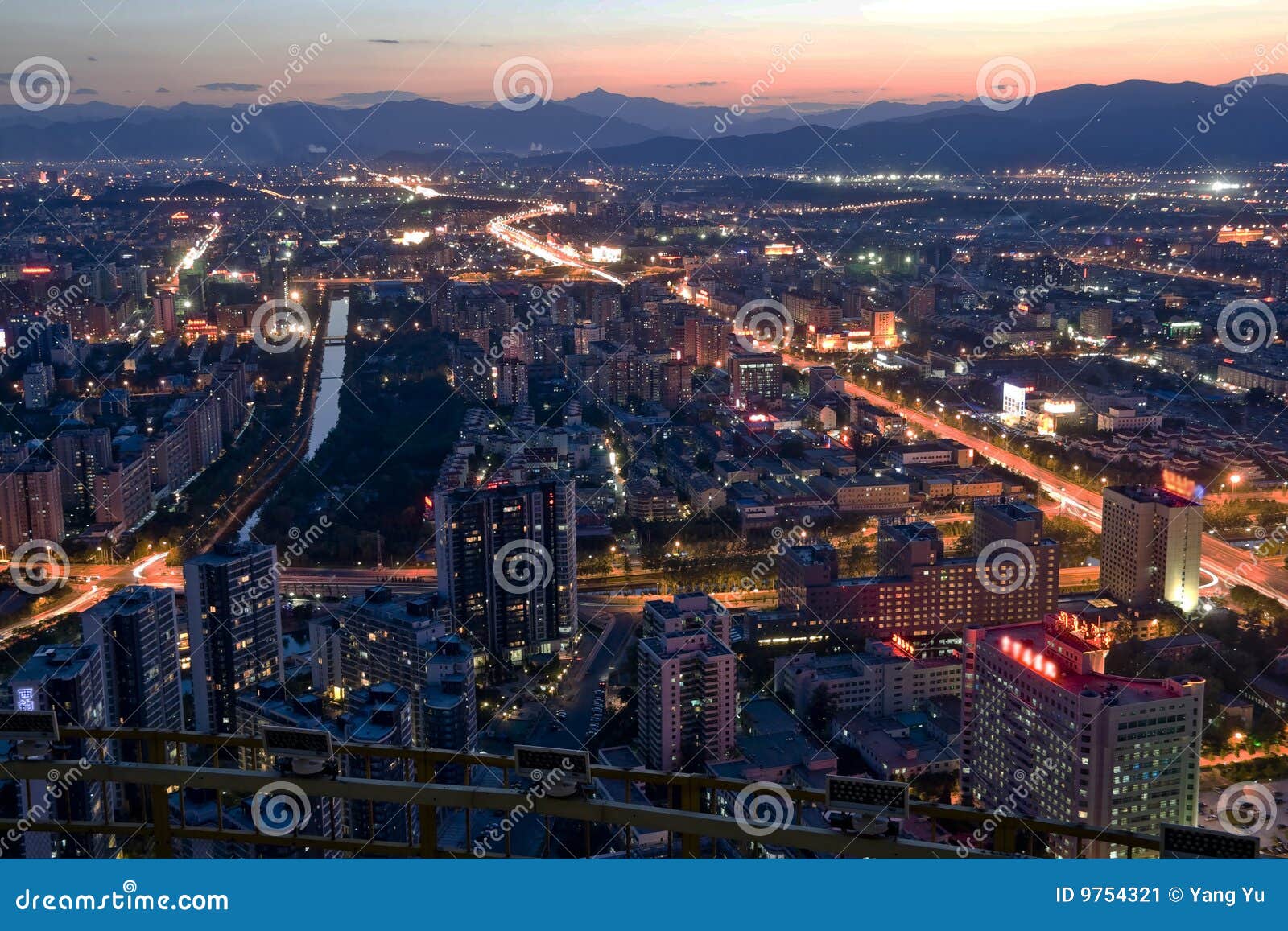Beijing night scene stock image. Image of business, lamp - 9754321