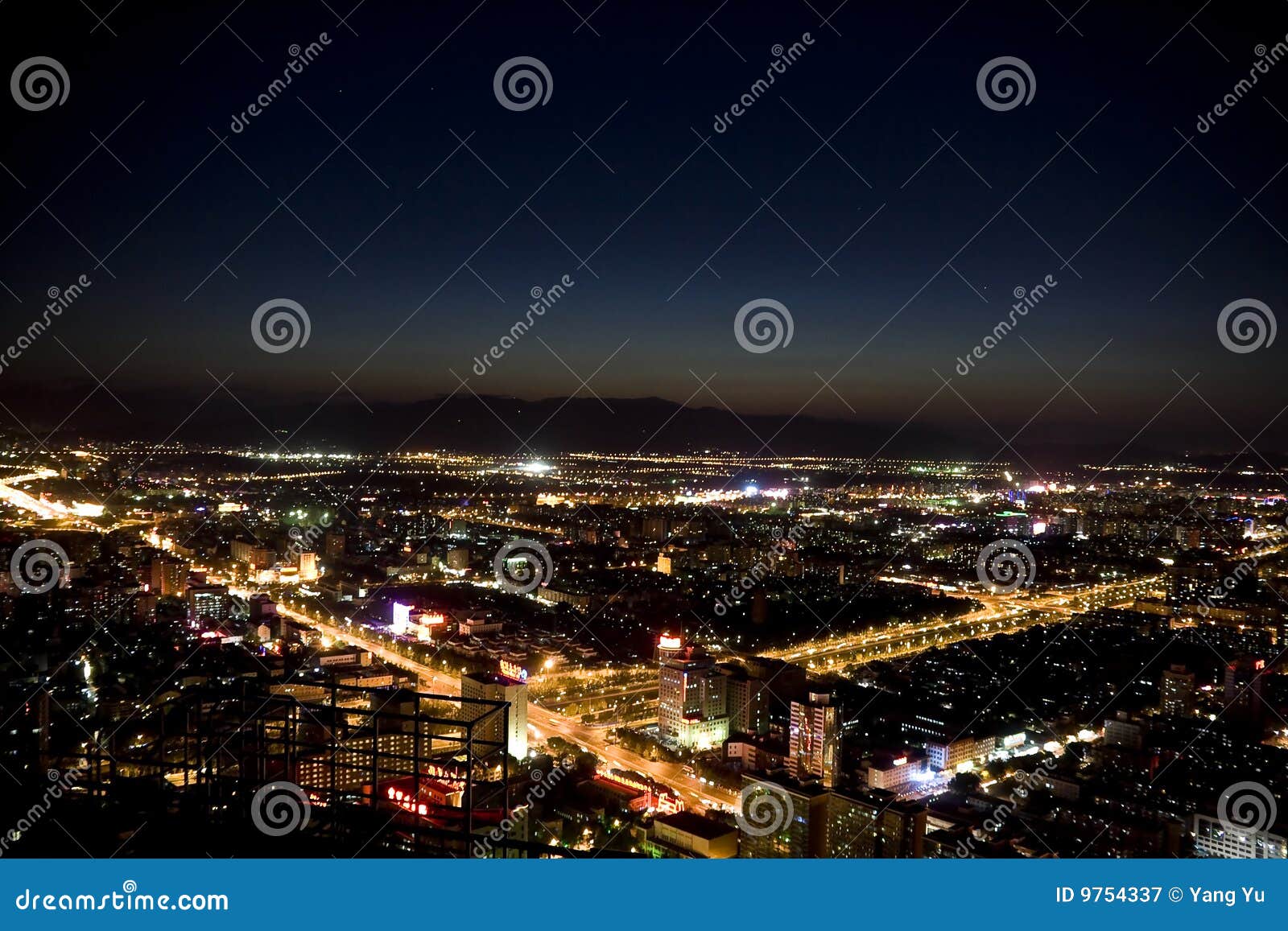Beijing night scene stock image. Image of lifestyle, capital - 9754337