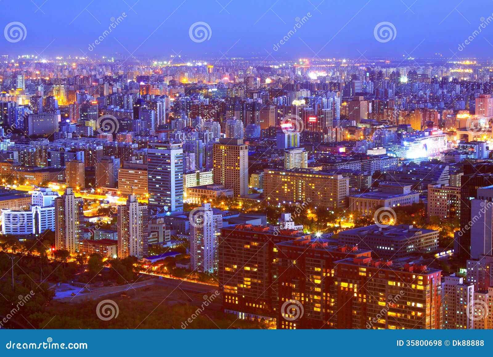 Beijing night scenery stock photo. Image of development - 35800698