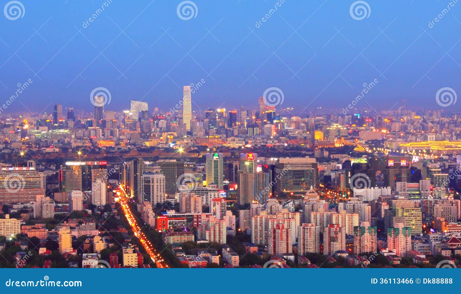 Beijing night scenery stock photo. Image of development - 36113466