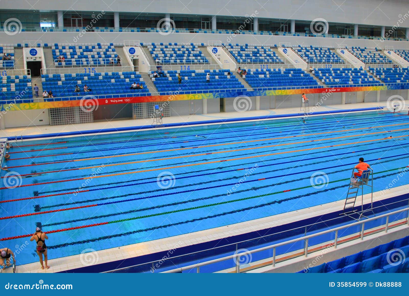 Beijing 2008 Olympic Swimming Pool Editorial Stock Image - Image of ...