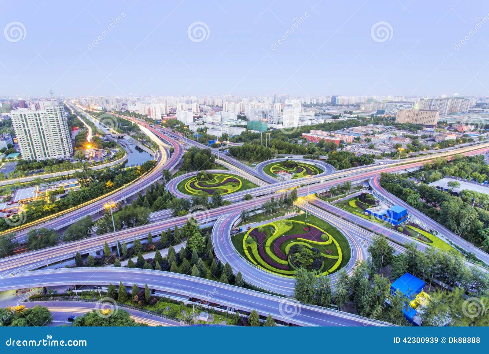 Beijing overpass at night stock image. Image of crossing - 42300939