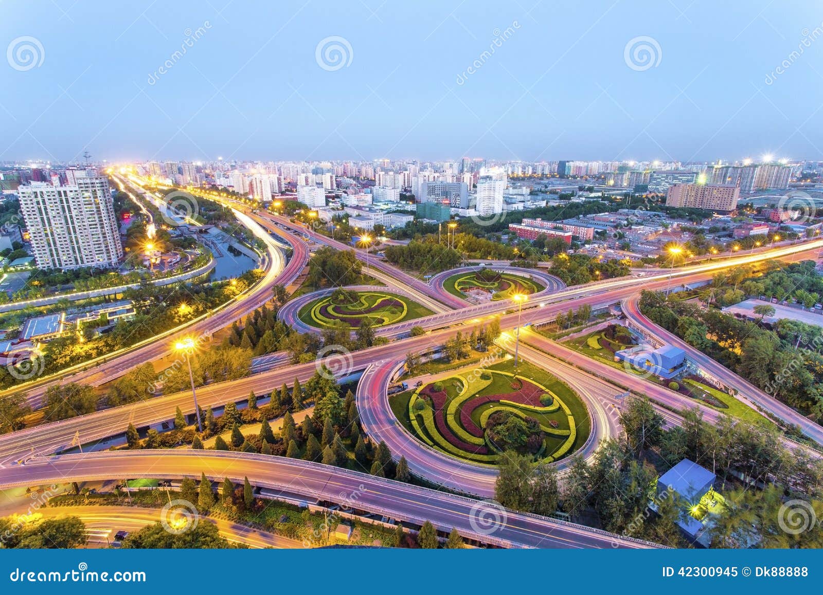 Beijing overpass at night stock image. Image of crossing - 42300945