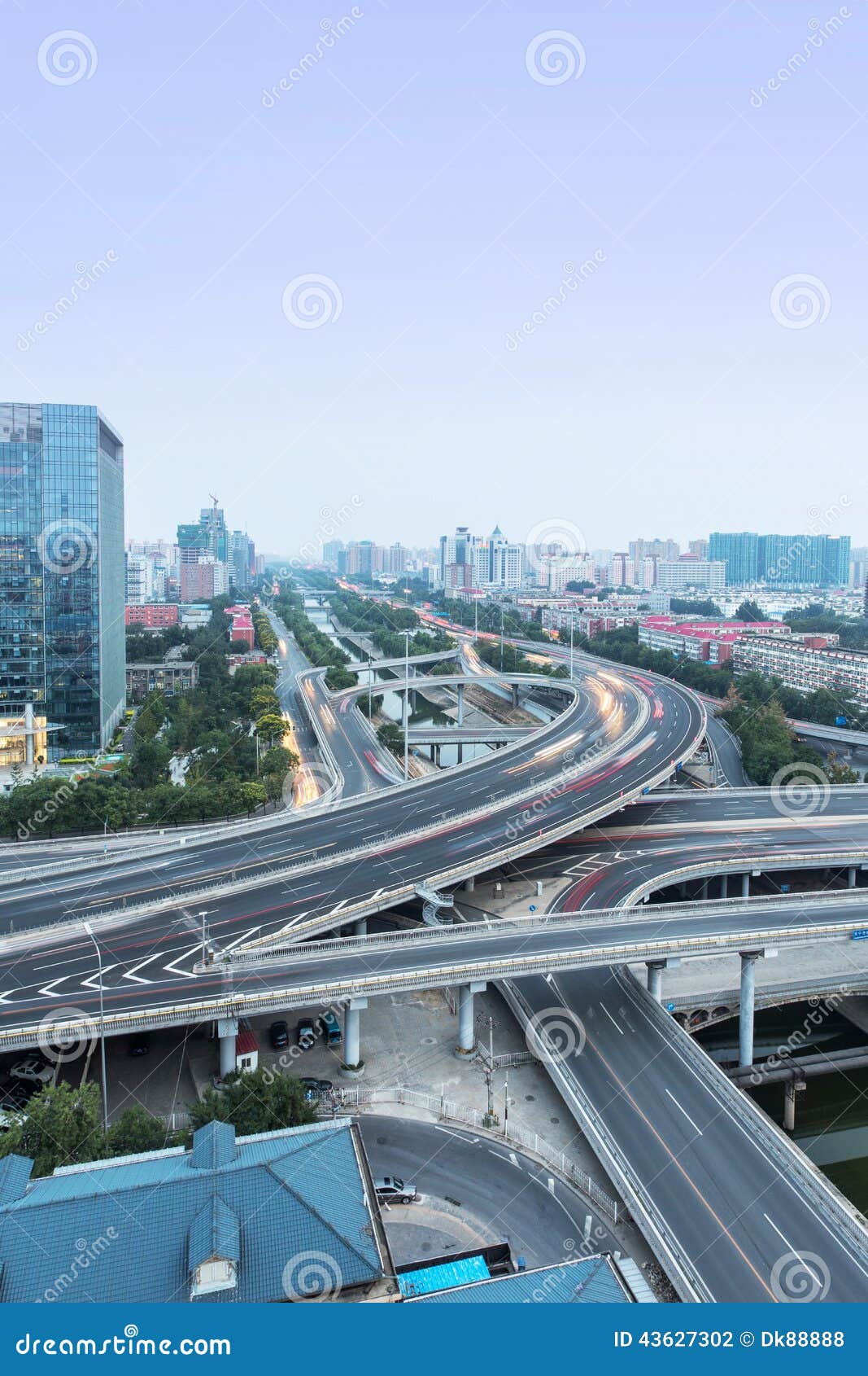 Beijing overpass at night stock photo. Image of fast - 43627302
