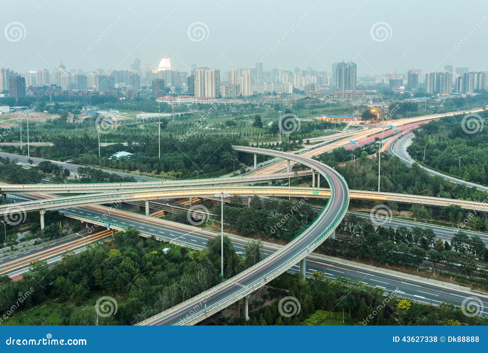 Beijing overpass at night stock photo. Image of freeway - 43627338