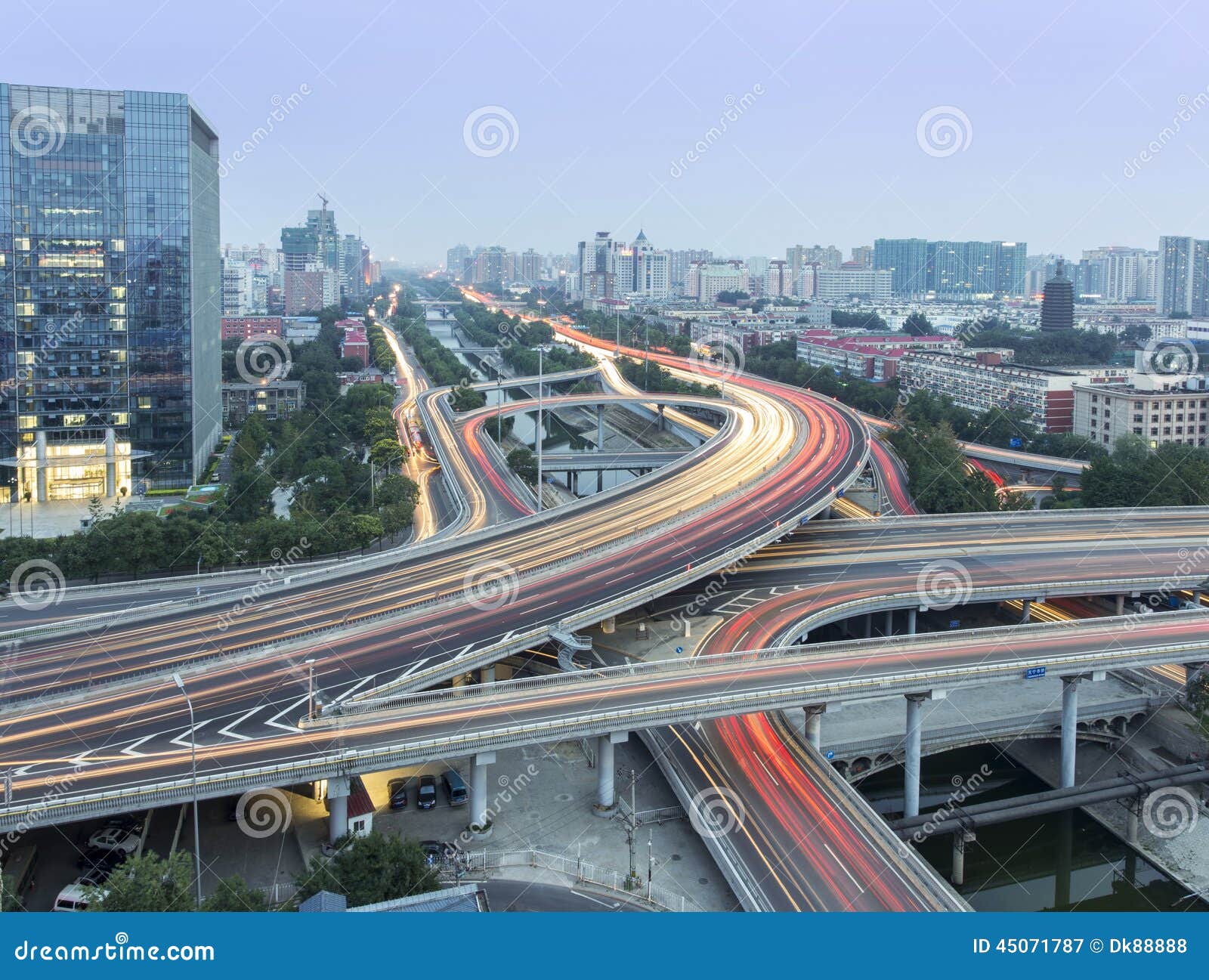 Beijing overpass at night stock image. Image of beijing - 45071787