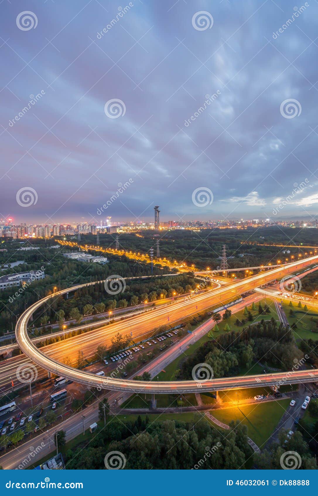 Beijing overpass at night stock image. Image of high - 46032061