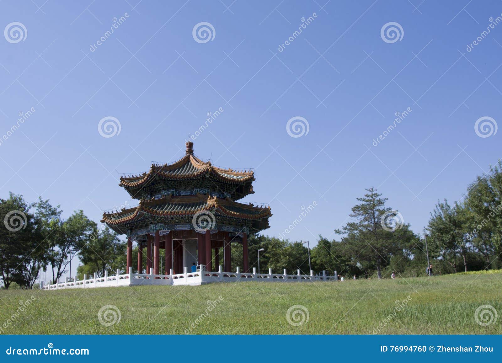 Beijing Park Pavilion in Asia Stock Photo - Image of corner, heritage ...