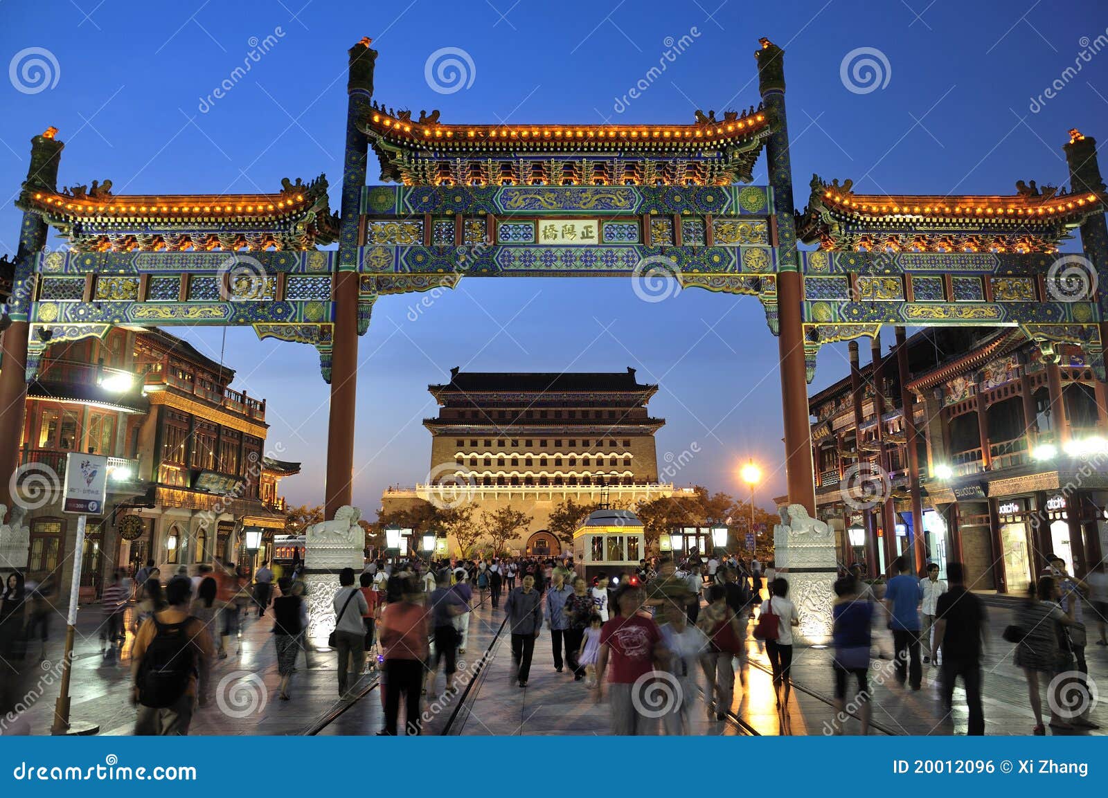 Beijing Qianmen Street Night Scenes Editorial Photo - Image of door ...