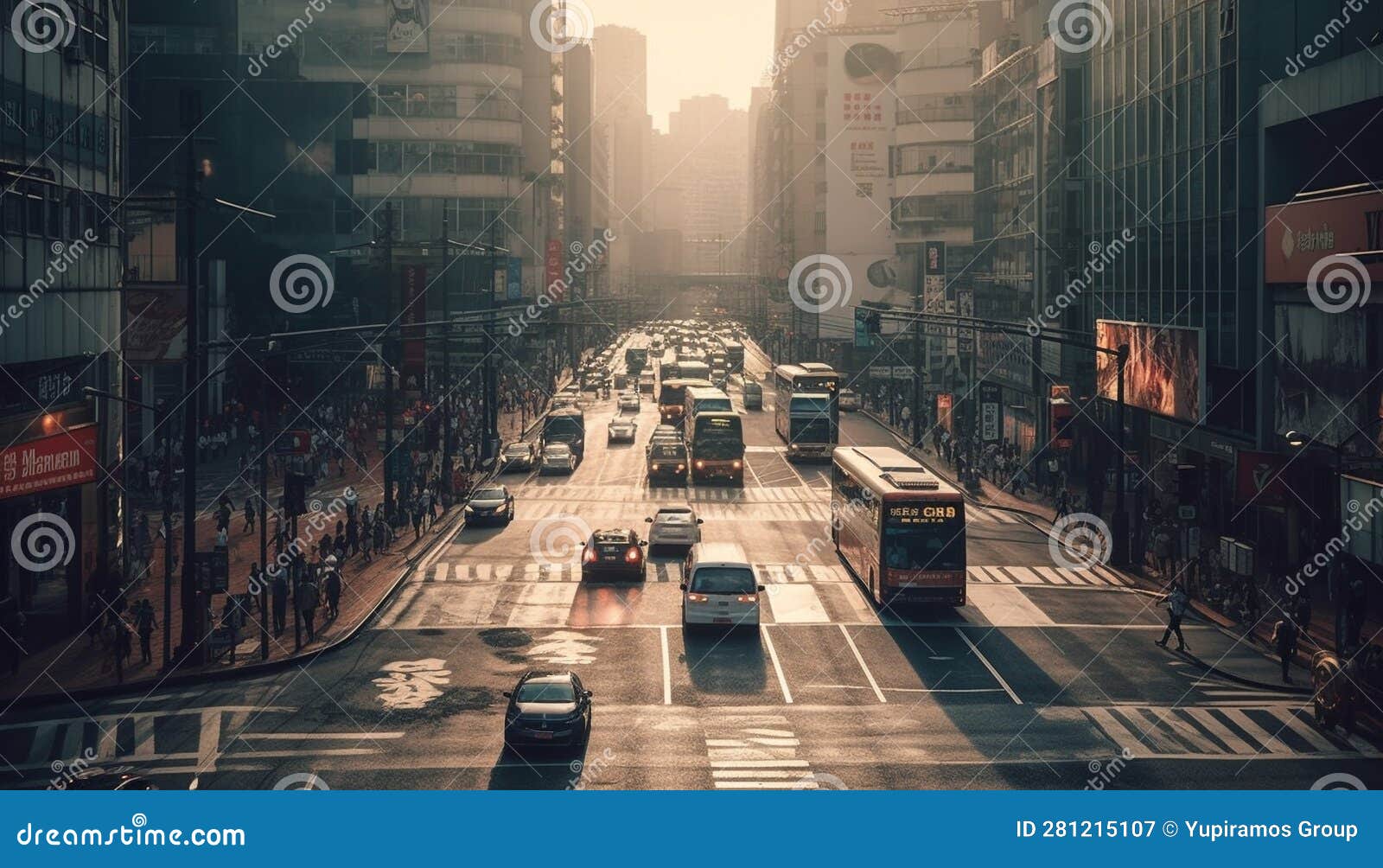 Beijing Rush Hour Crowded Streets, Blurred Motion, and Skyscrapers ...
