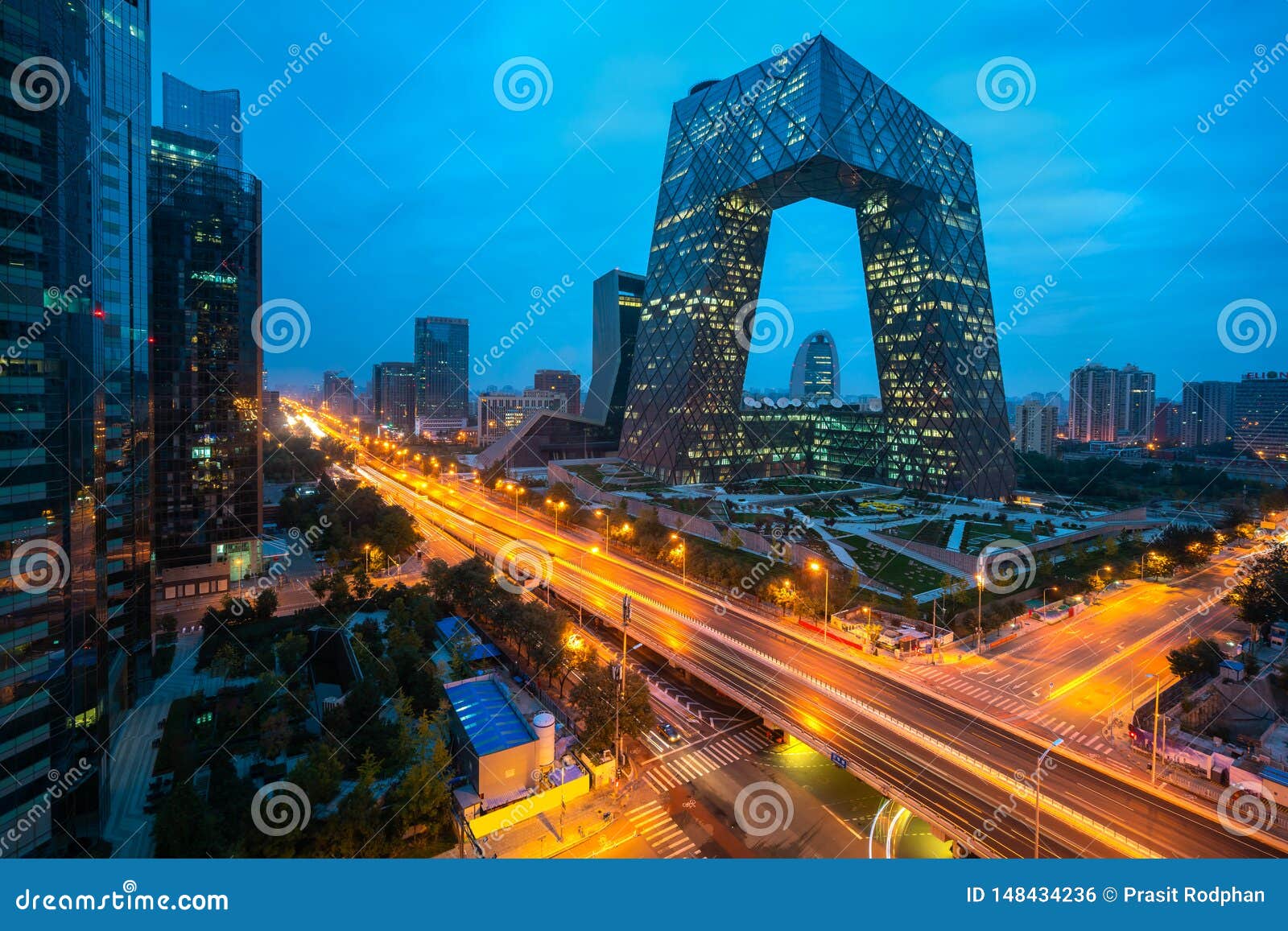 Beijing Skyline at Chaoyang Central Business District in Beijing, China ...