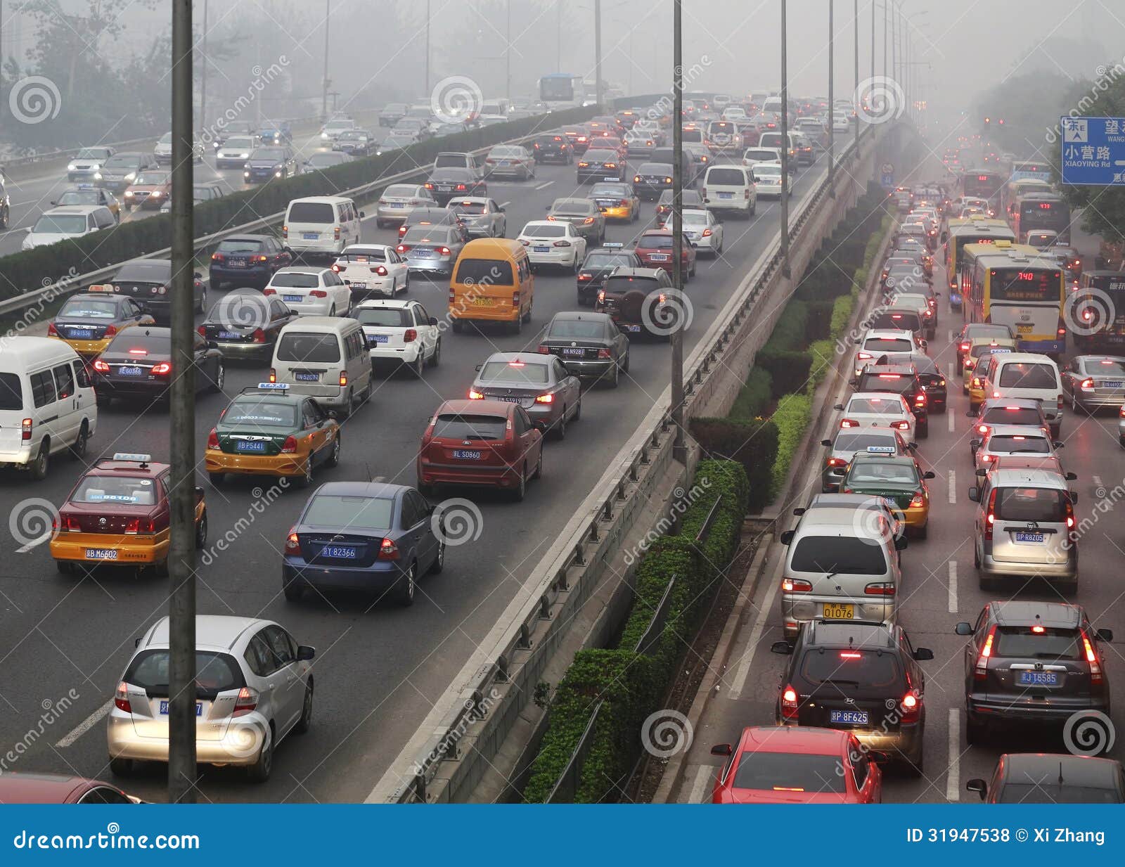 Beijing Traffic Jam And Air Pollution Editorial Stock Photo - Image ...