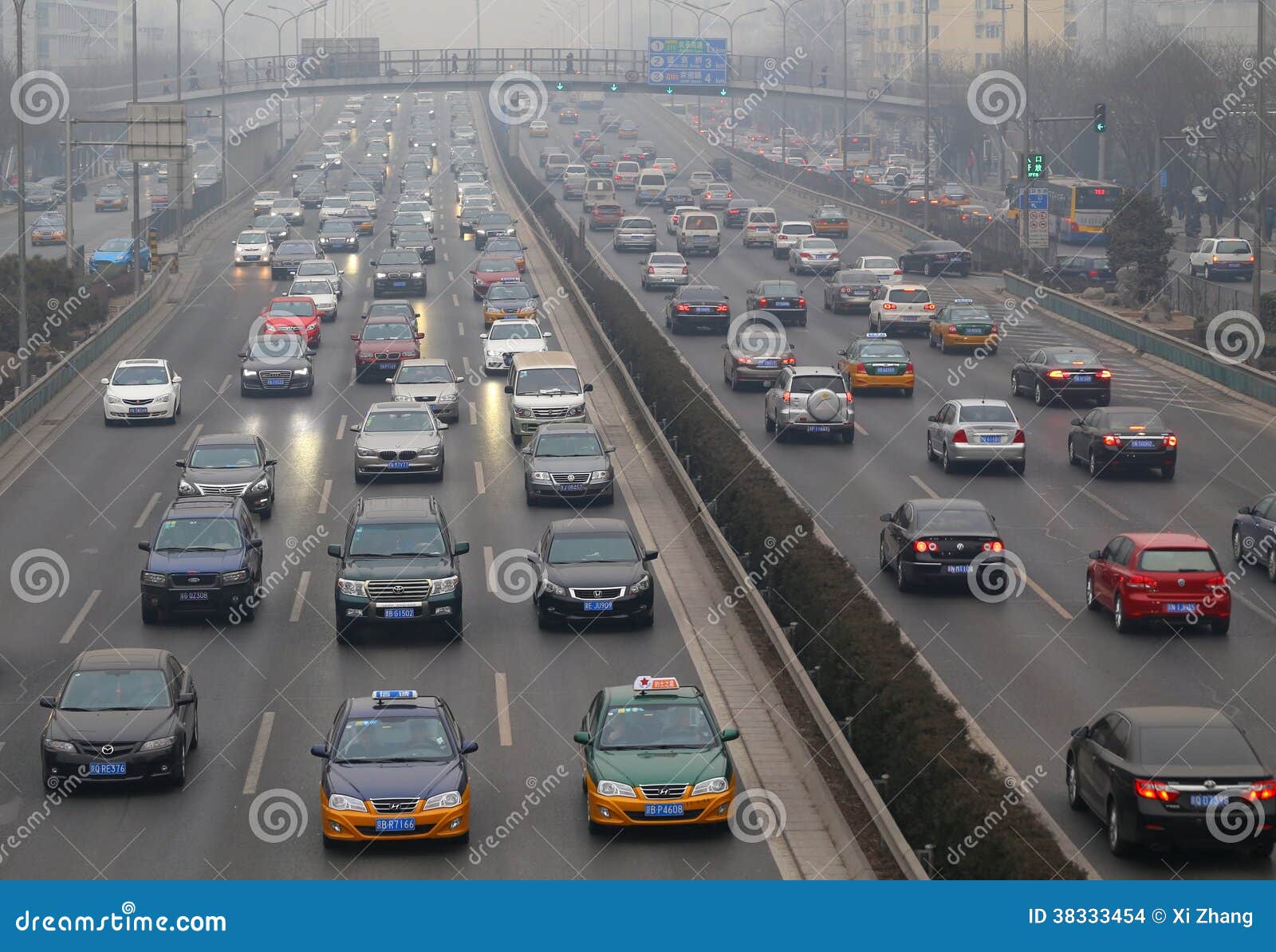 Beijing Traffic Jam and Air Pollution Editorial Stock Image - Image of ...