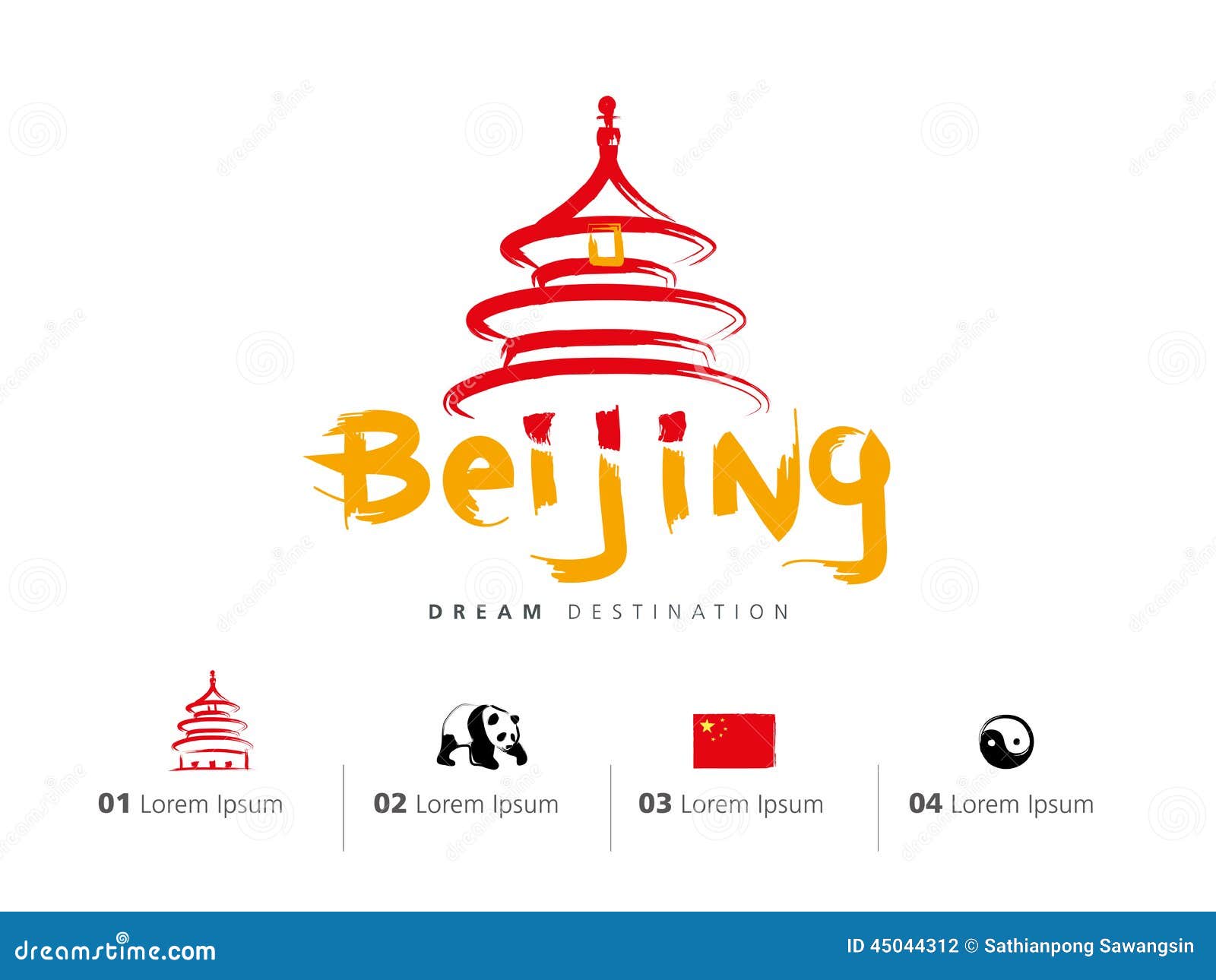Beijing Travel Set, China Vector Illustration | CartoonDealer.com #45044312