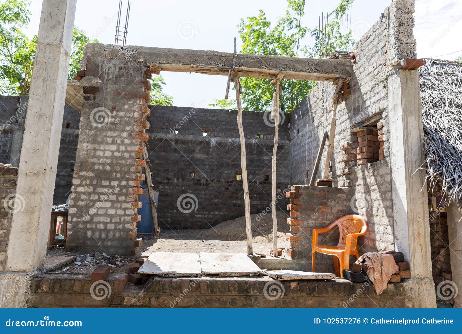 Being Built House, Not Finished Stock Photo - Image of improvement ...