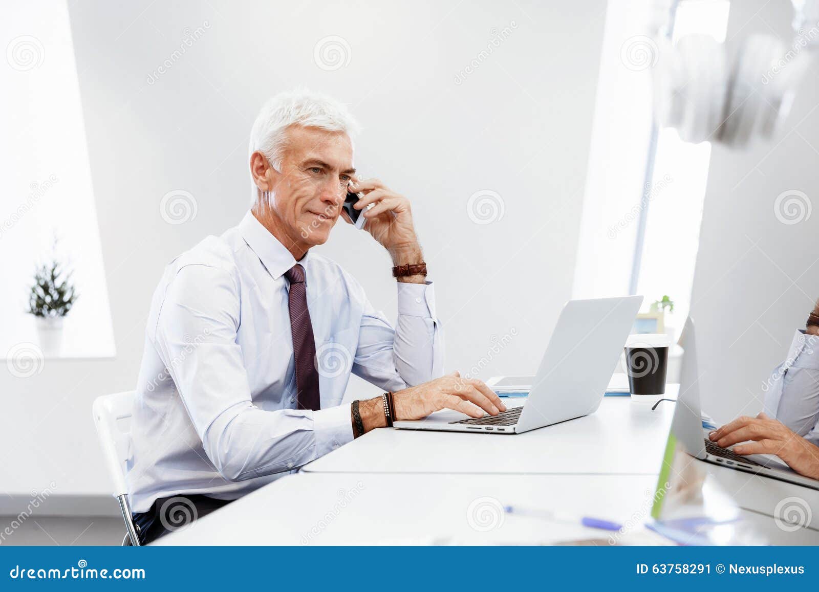 Being Connected and in Touch Stock Image - Image of laptop, desk: 63758291