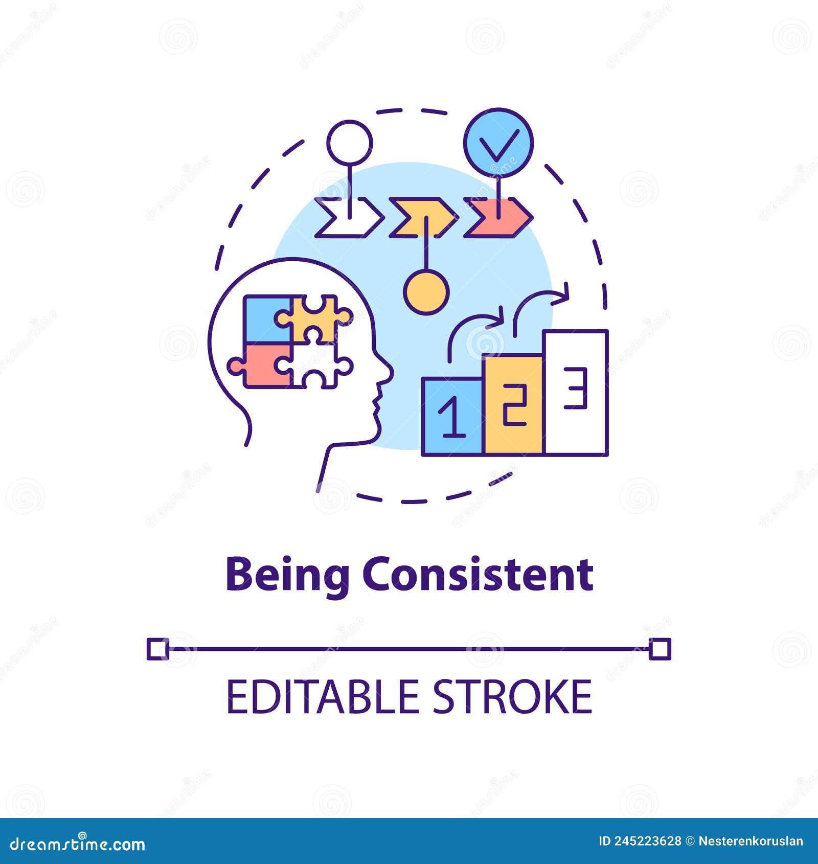 Be Consistent Concept Icon Vector Illustration | CartoonDealer.com ...