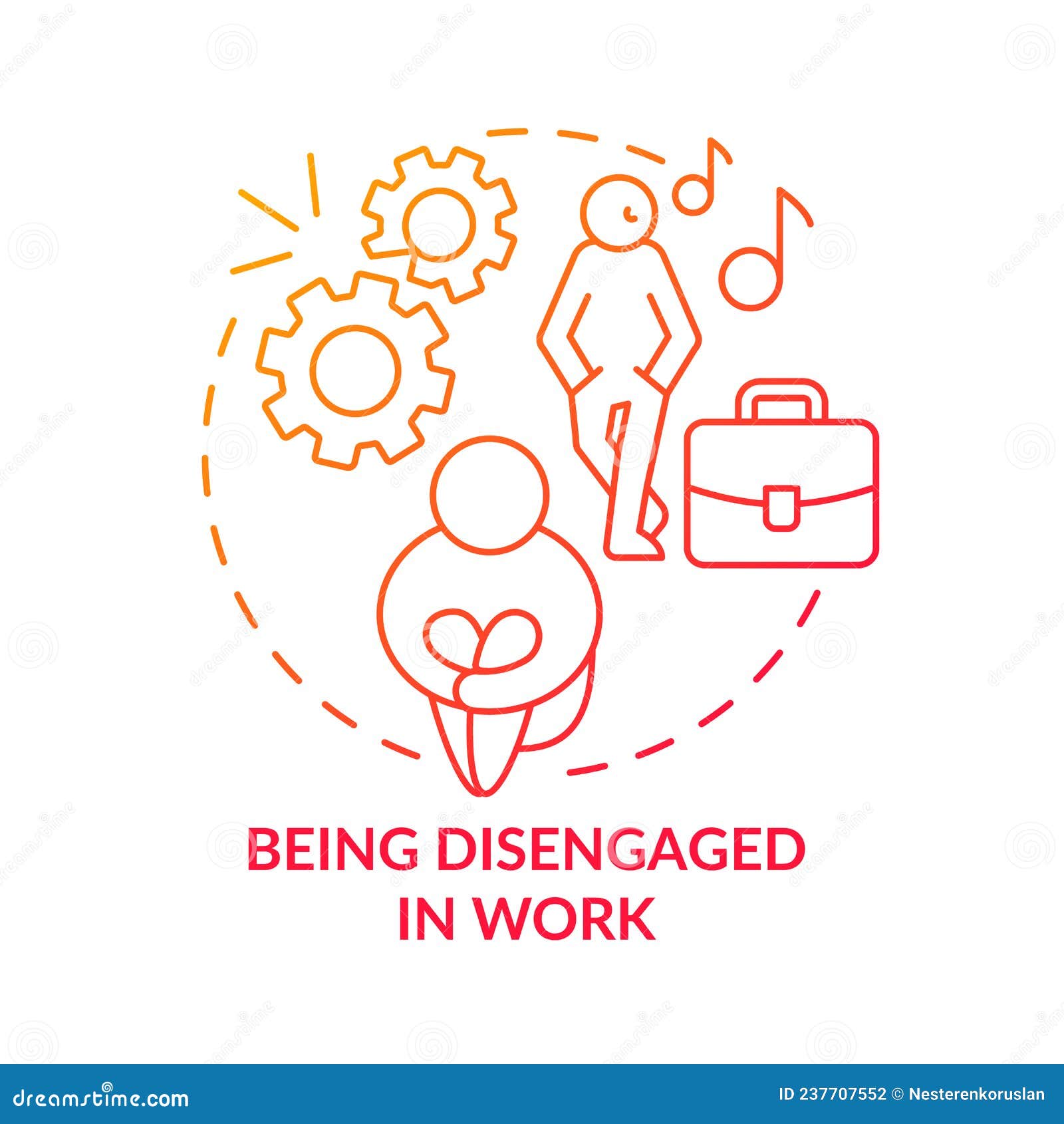 Being Disengaged in Work Red Gradient Concept Icon Stock Vector ...