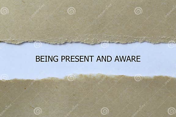 Being Present and Aware on White Paper Stock Illustration ...