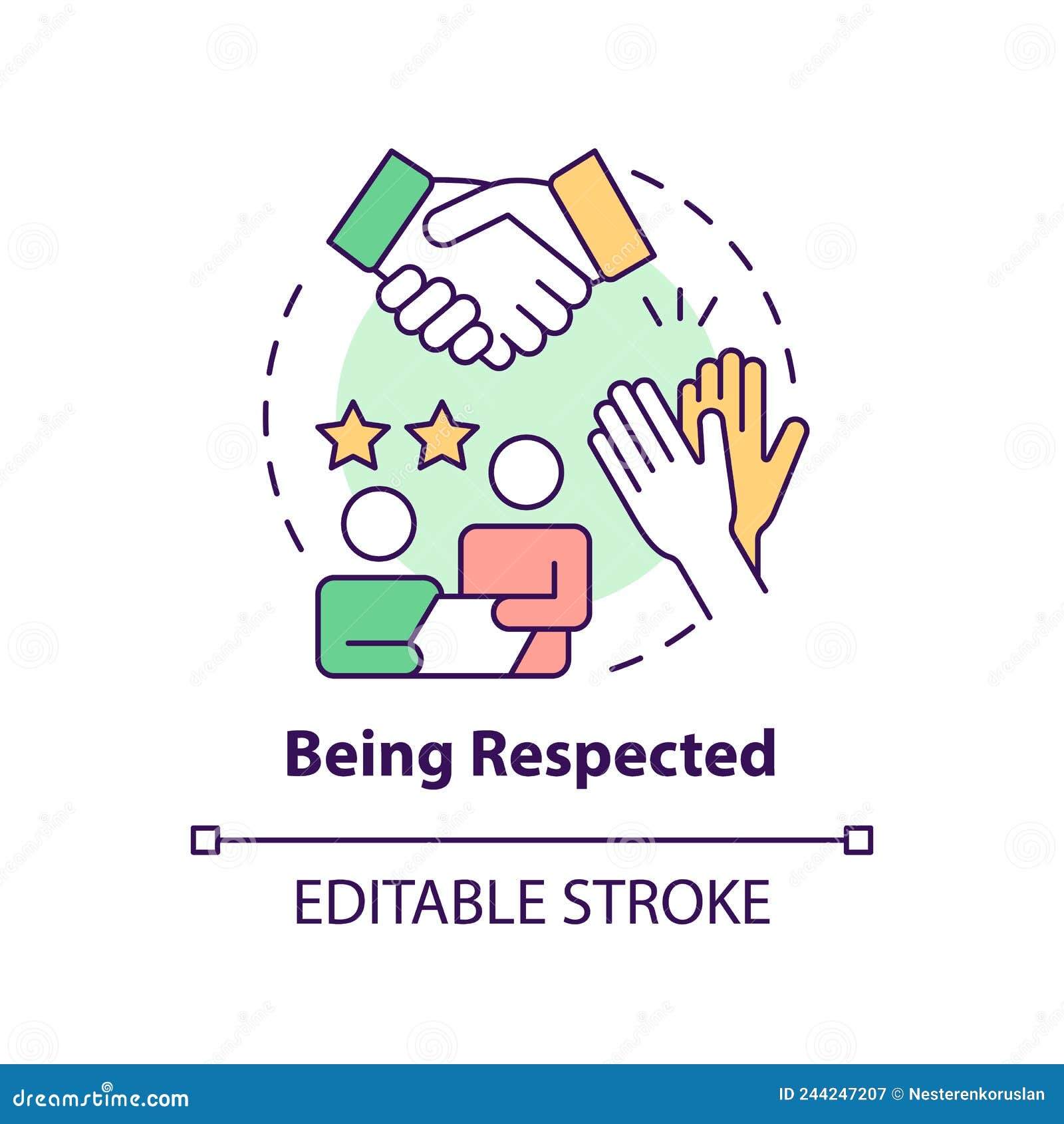 Being Respected Concept Icon Stock Vector - Illustration of recognition ...