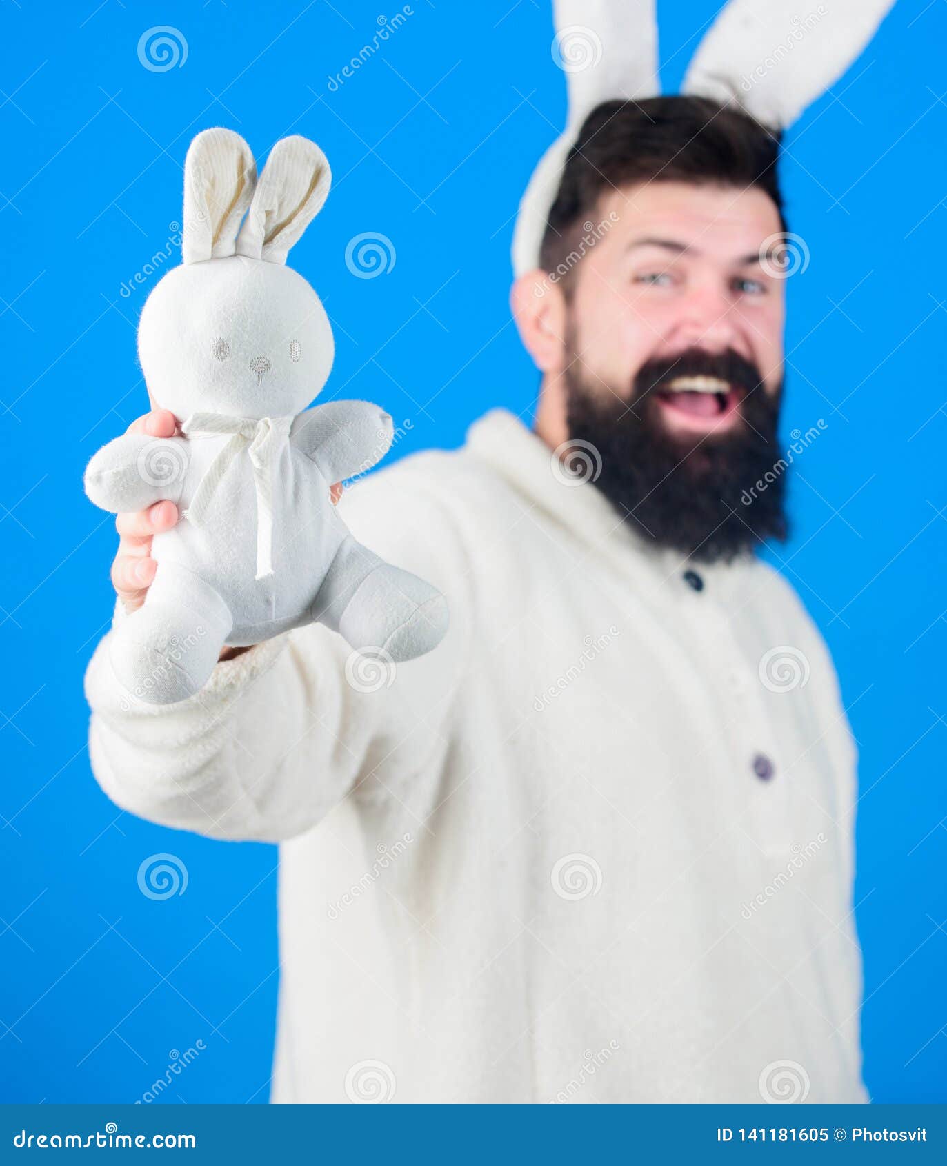 Being Soft in White Fur. Easter Rabbit is Symbol of Easter and Spring ...