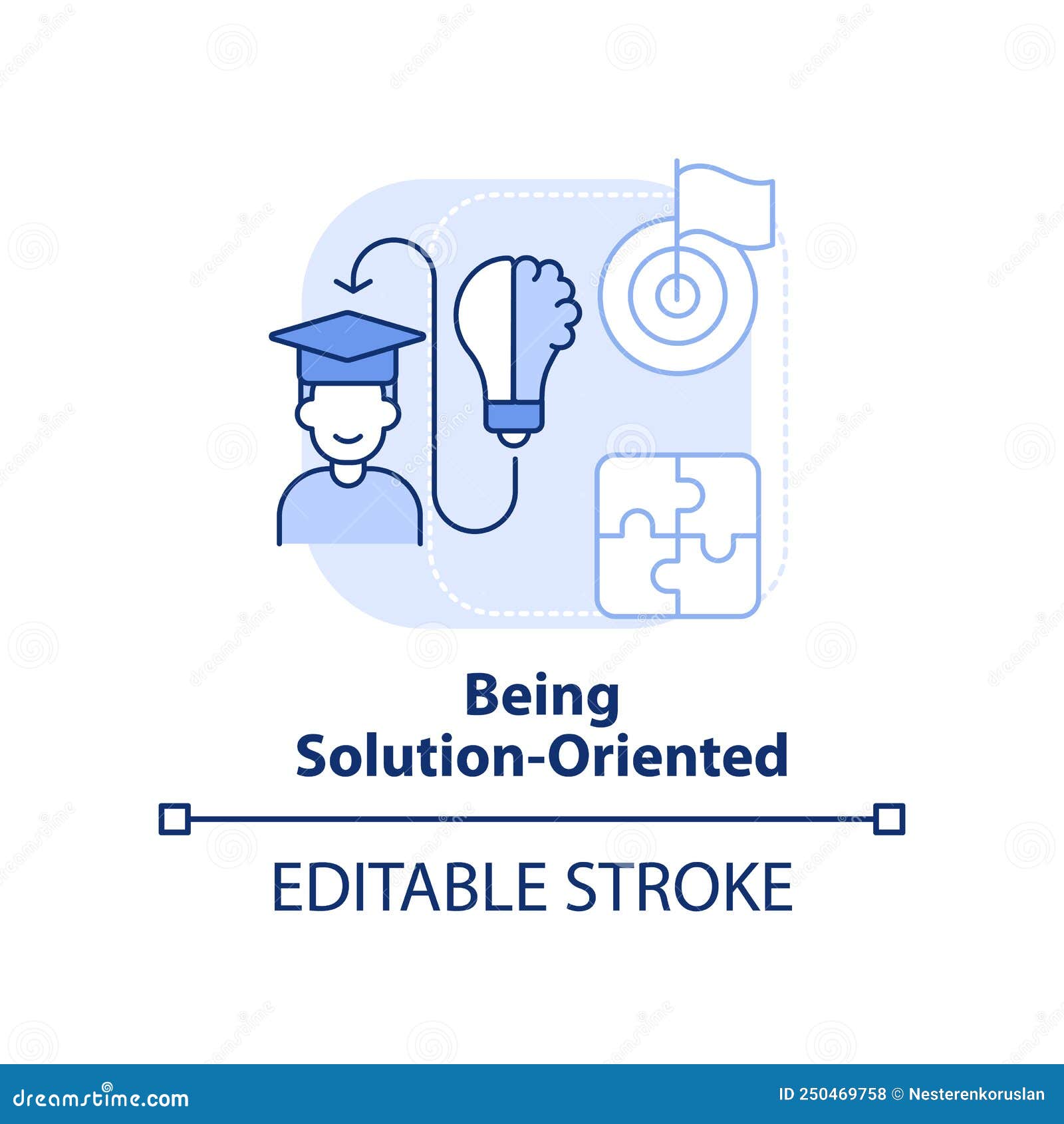 Being Solution-oriented Light Blue Concept Icon Stock Vector ...