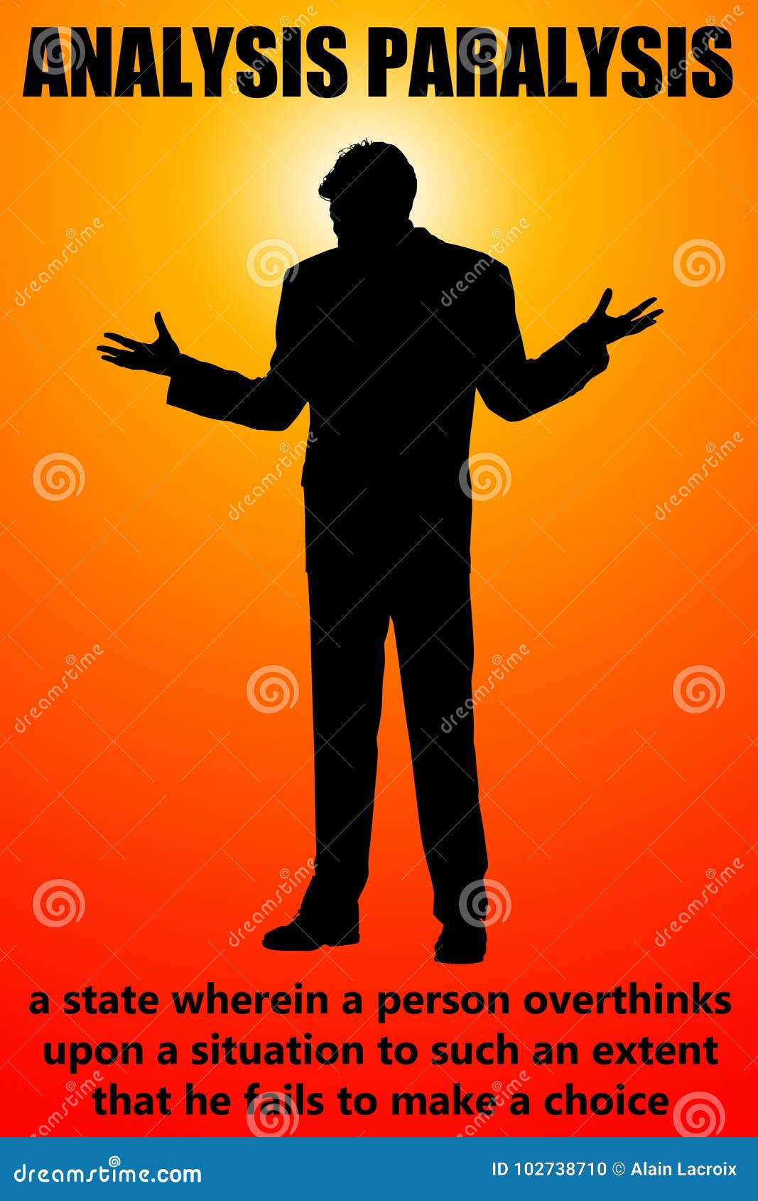 Analysis Paralysis Death By Overanalyzing Chalk Outline 3d Illus Stock ...