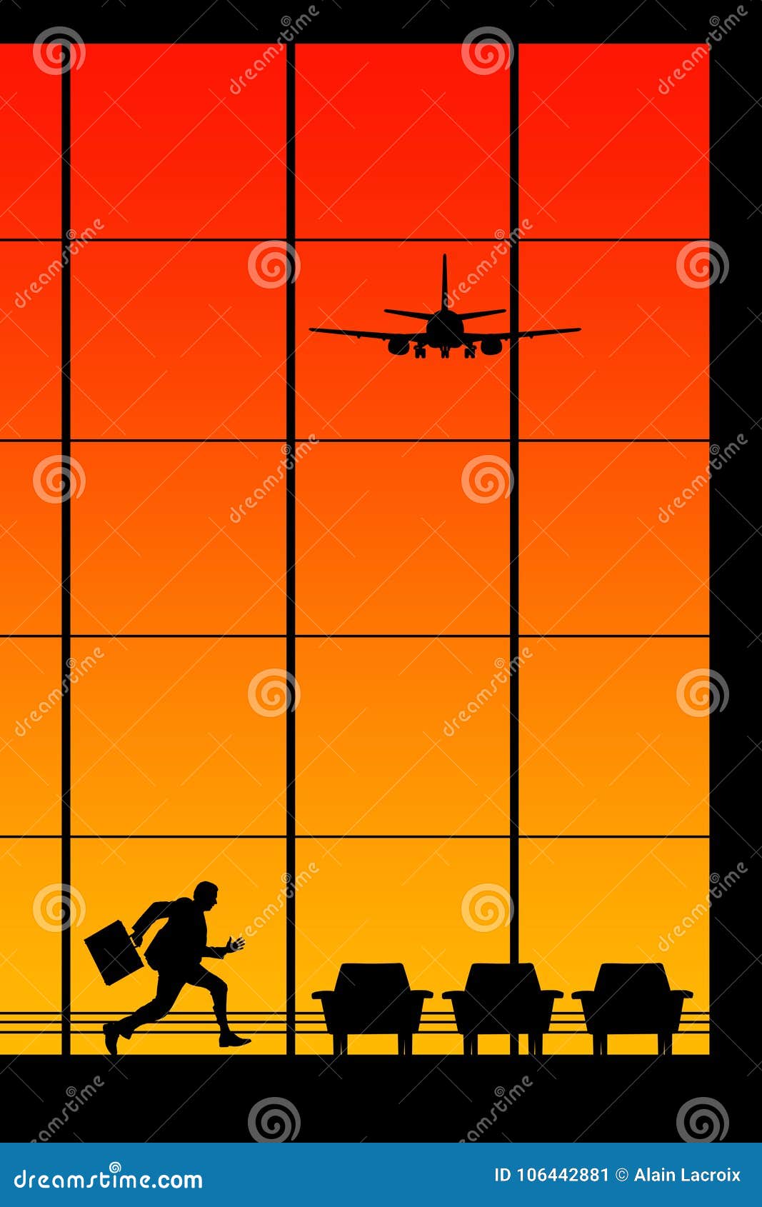 Catching a flight stock illustration. Illustration of frustration ...