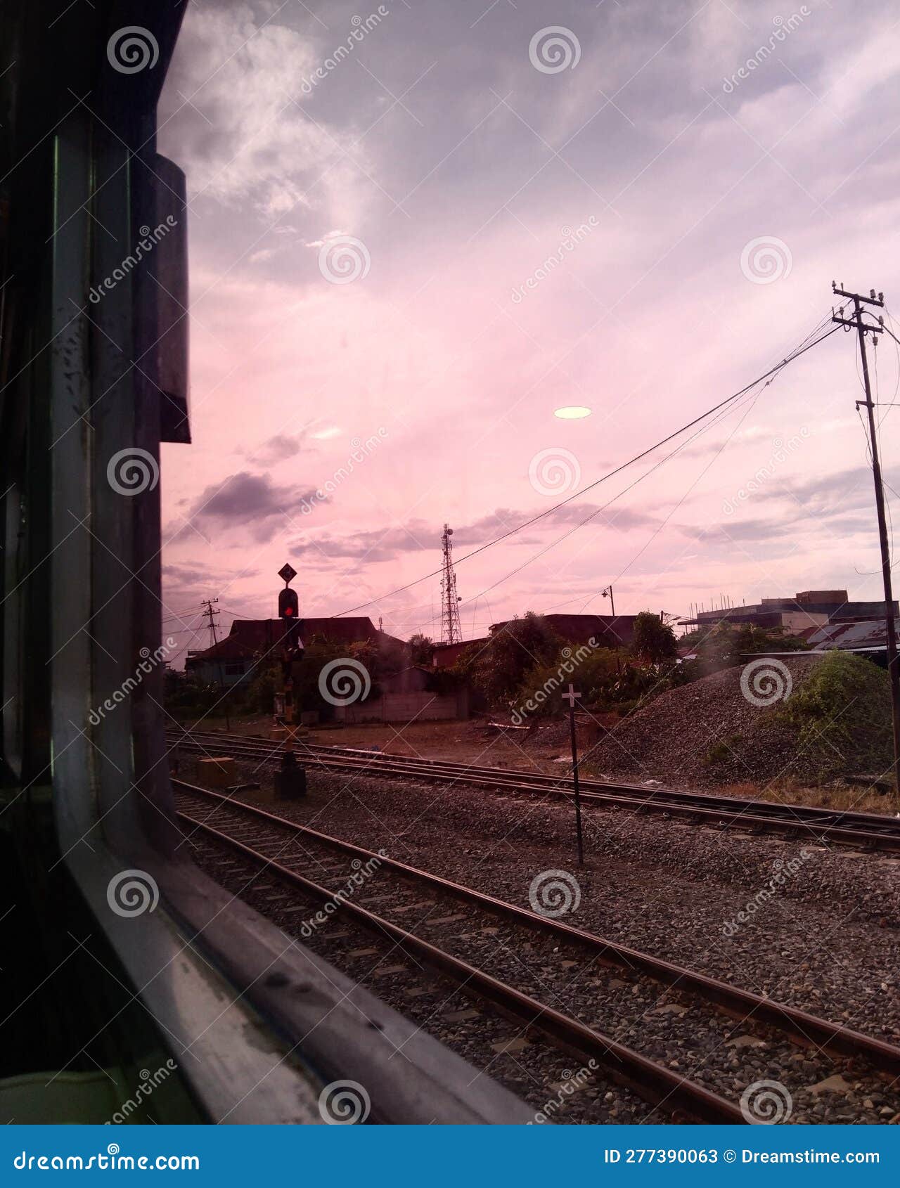 Being on a Train with a Beautiful View Sunset on the Sky Stock Image ...