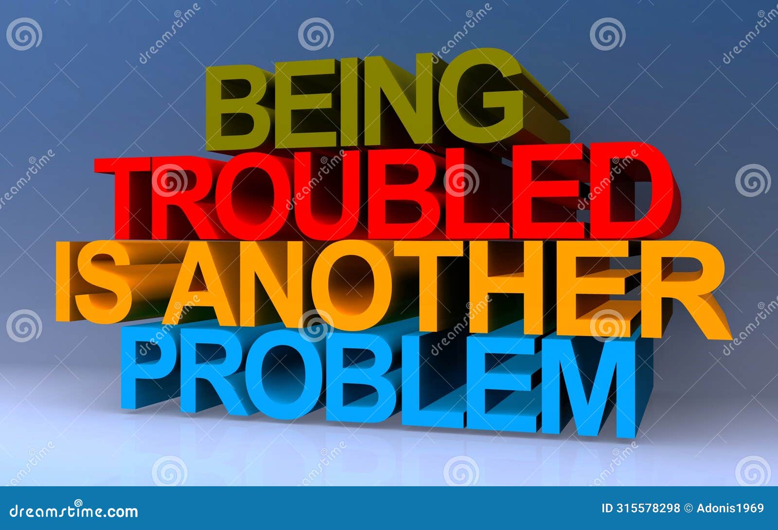 Being Troubled is Another Problem on Blue Stock Illustration ...