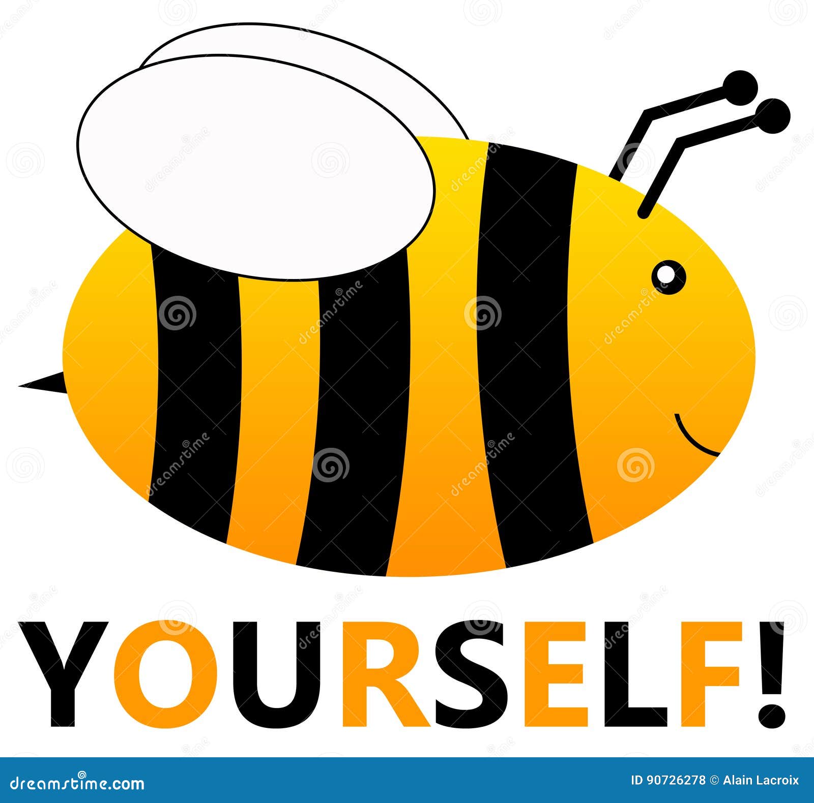 Be yourself flying bee stock illustration. Illustration of forgive ...