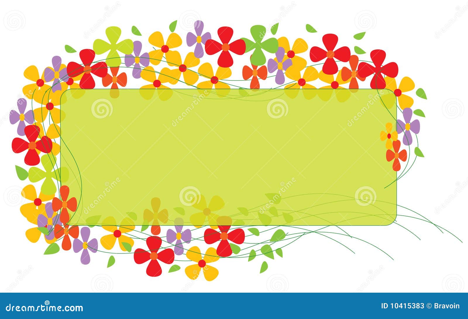 Beira com flores coloridas ilustração do vetor. Ilustração de comemore ...