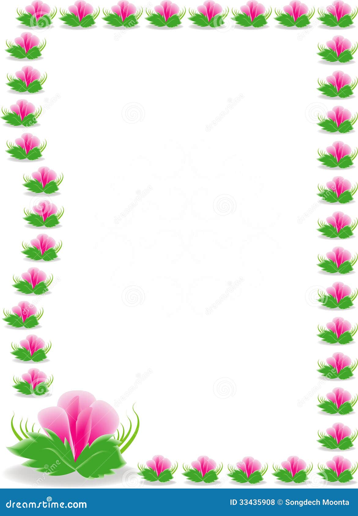 Beira Cor-de-rosa Das Flores Ilustração do Vetor - Ilustração de ...