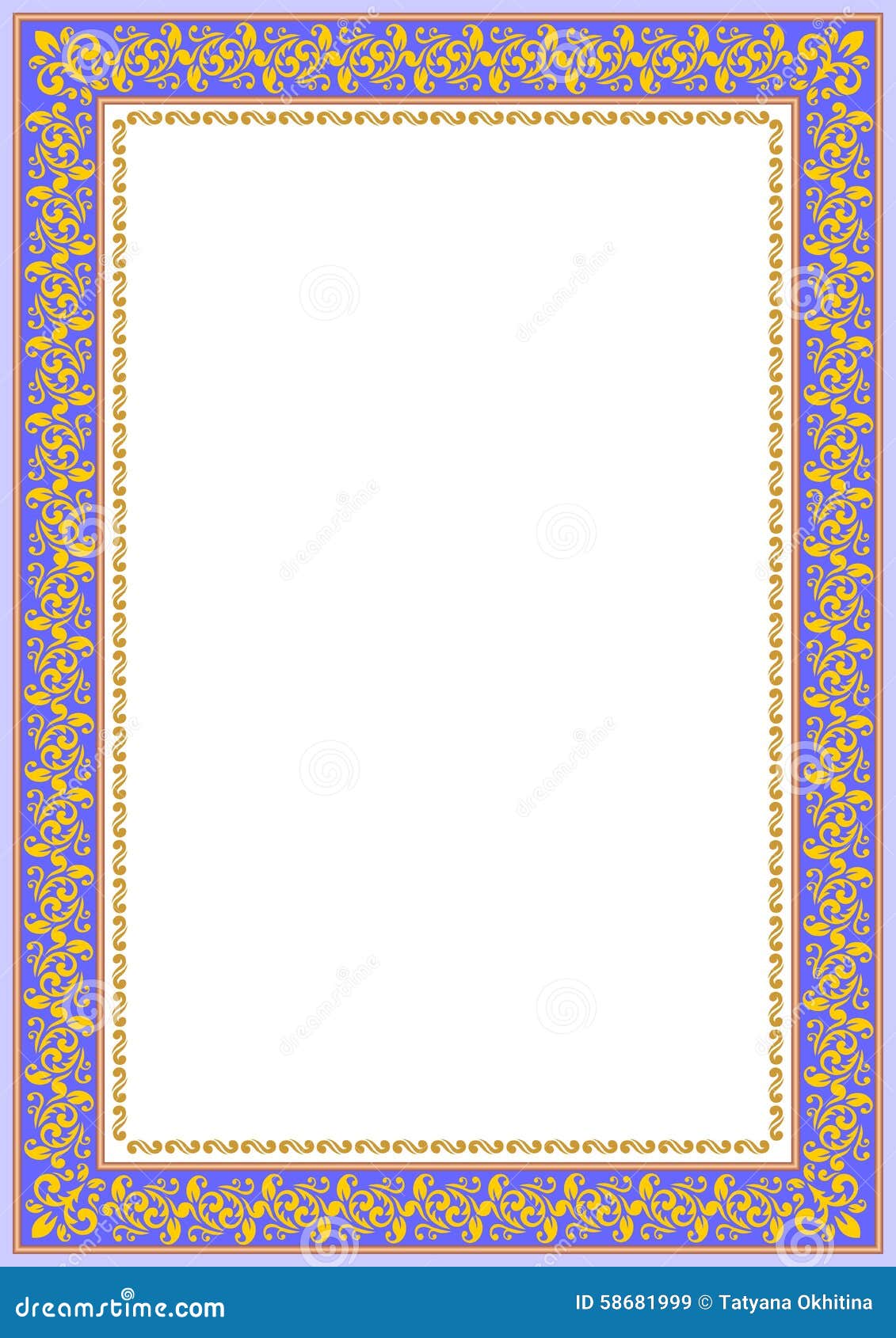 Beira floral azul delicada ilustração do vetor. Ilustração de ornamento ...