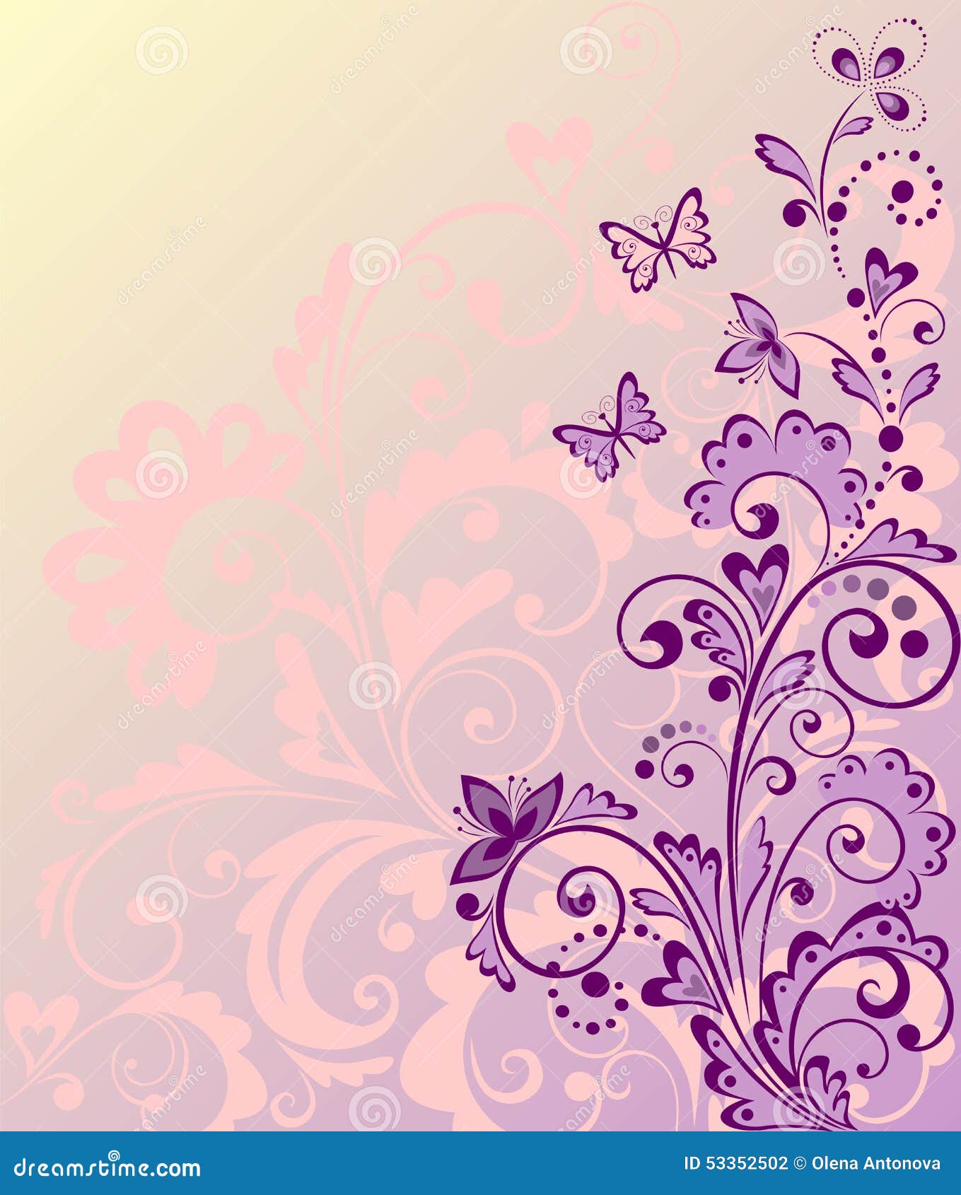 Beira floral bonita ilustração do vetor. Ilustração de valentina - 53352502