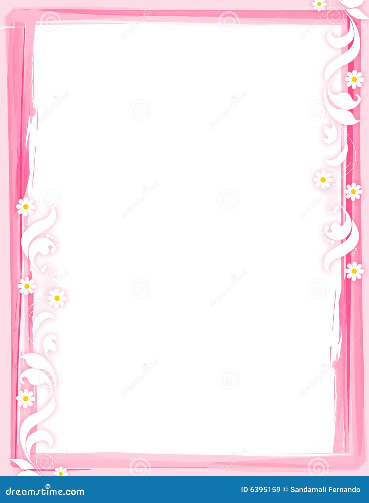 Beira floral - cor-de-rosa ilustração stock. Ilustração de quadro - 6395159