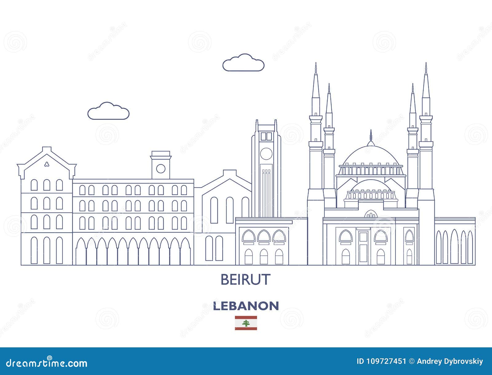 Beirut City Skyline, Lebanon Cartoon Vector | CartoonDealer.com #109727451