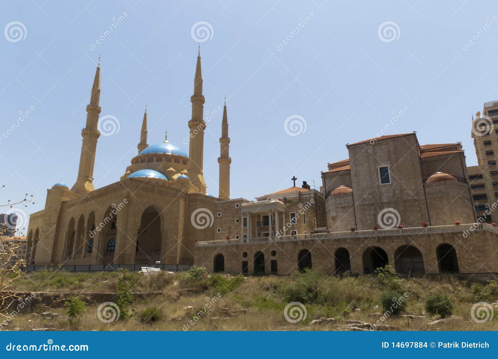 Beirut Lebanon - Al Omari Mosque Stock Photo - Image of islamic, beirut ...