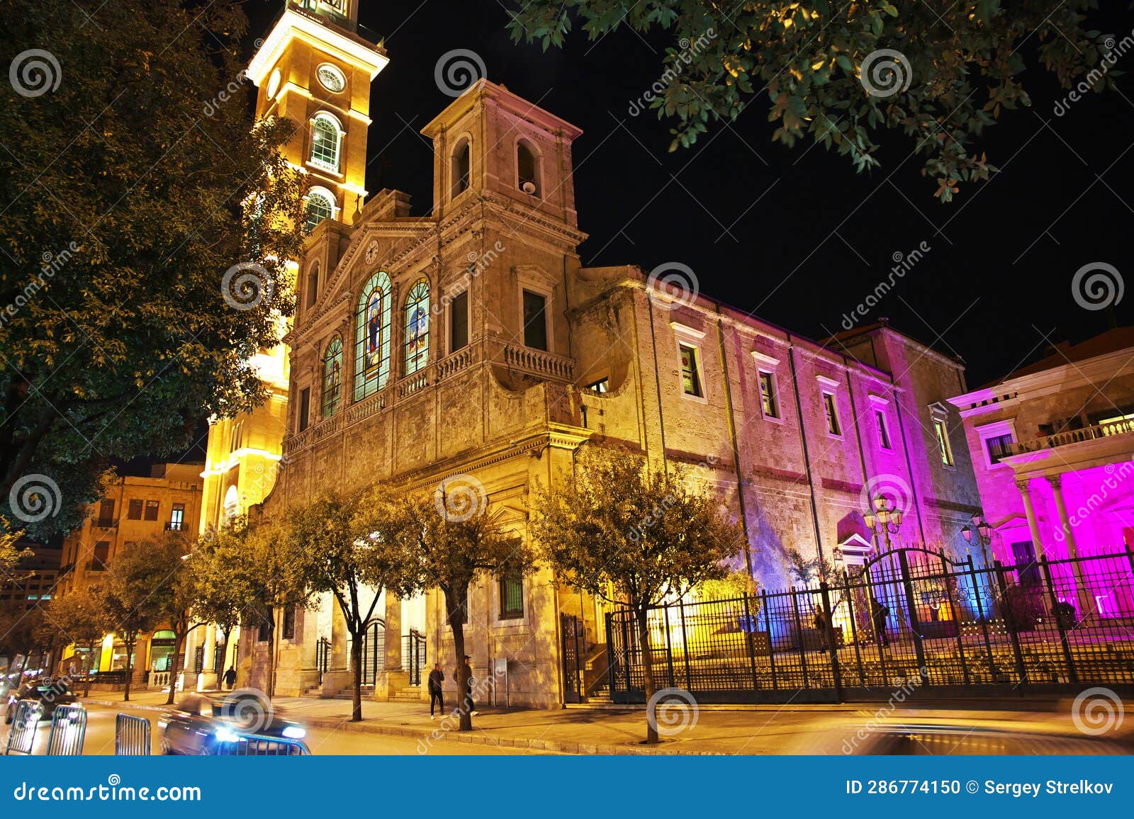 Beirut, Lebanon - 06 Jan 2018. Night at Beirut City, Lebanon Editorial ...