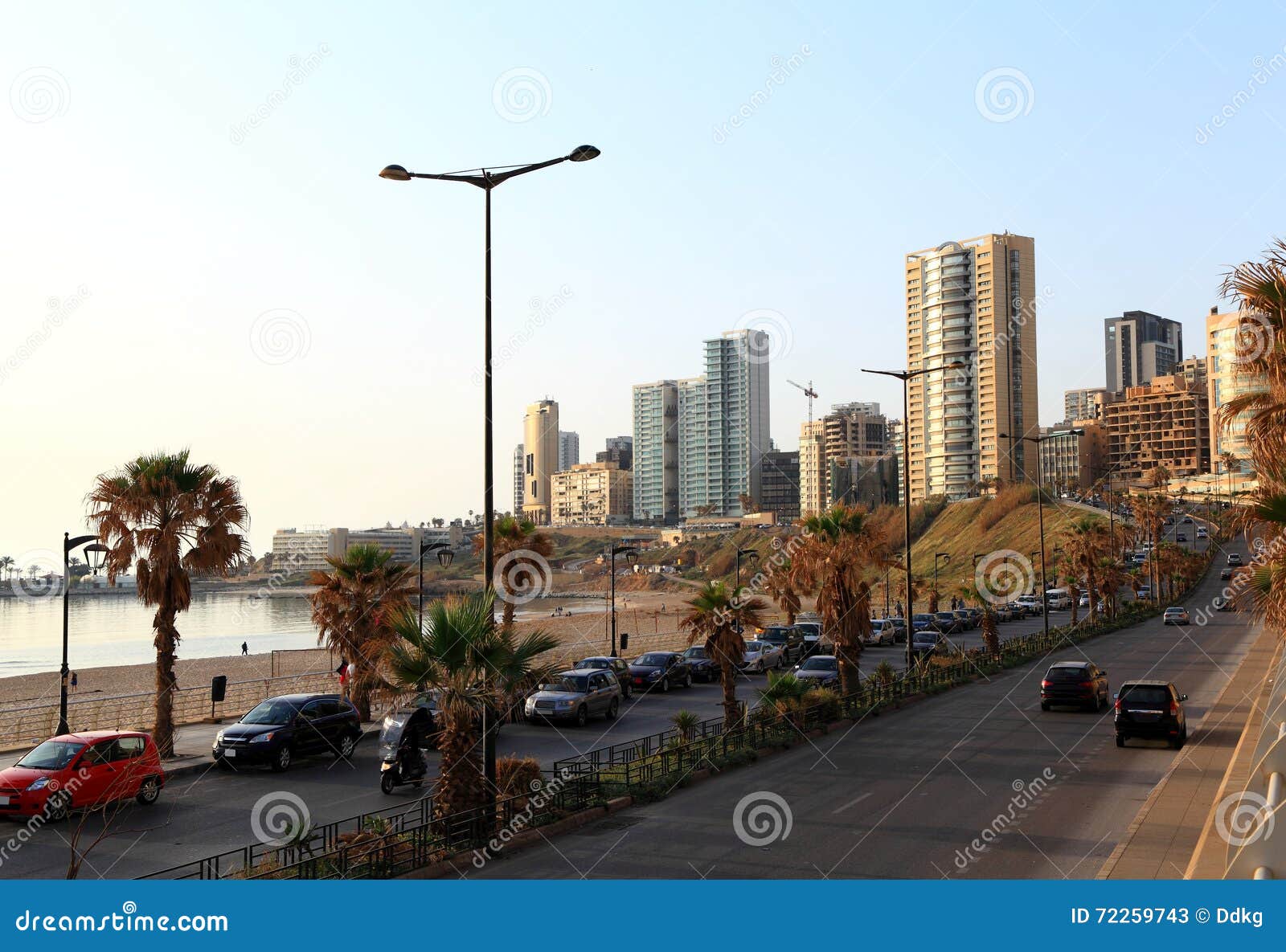 Beirut Skyline stock image. Image of beirut, middle, ramlet - 72259743