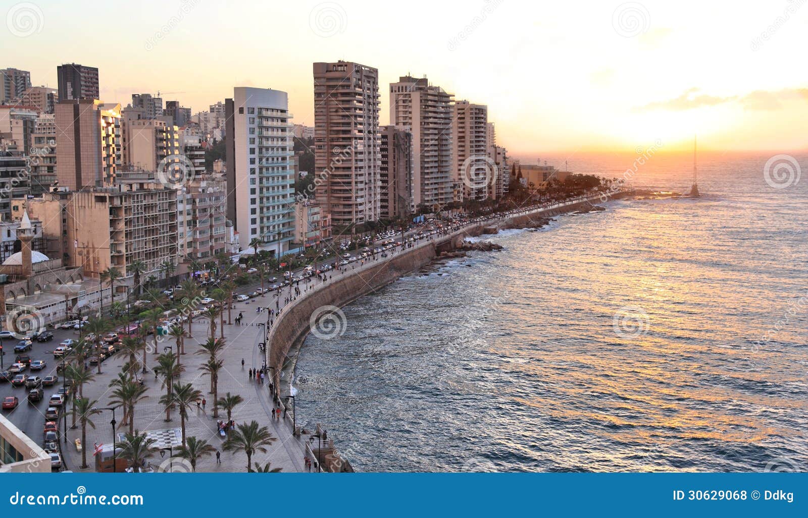 Beirut at Sunset stock photo. Image of sunset, promenade - 30629068