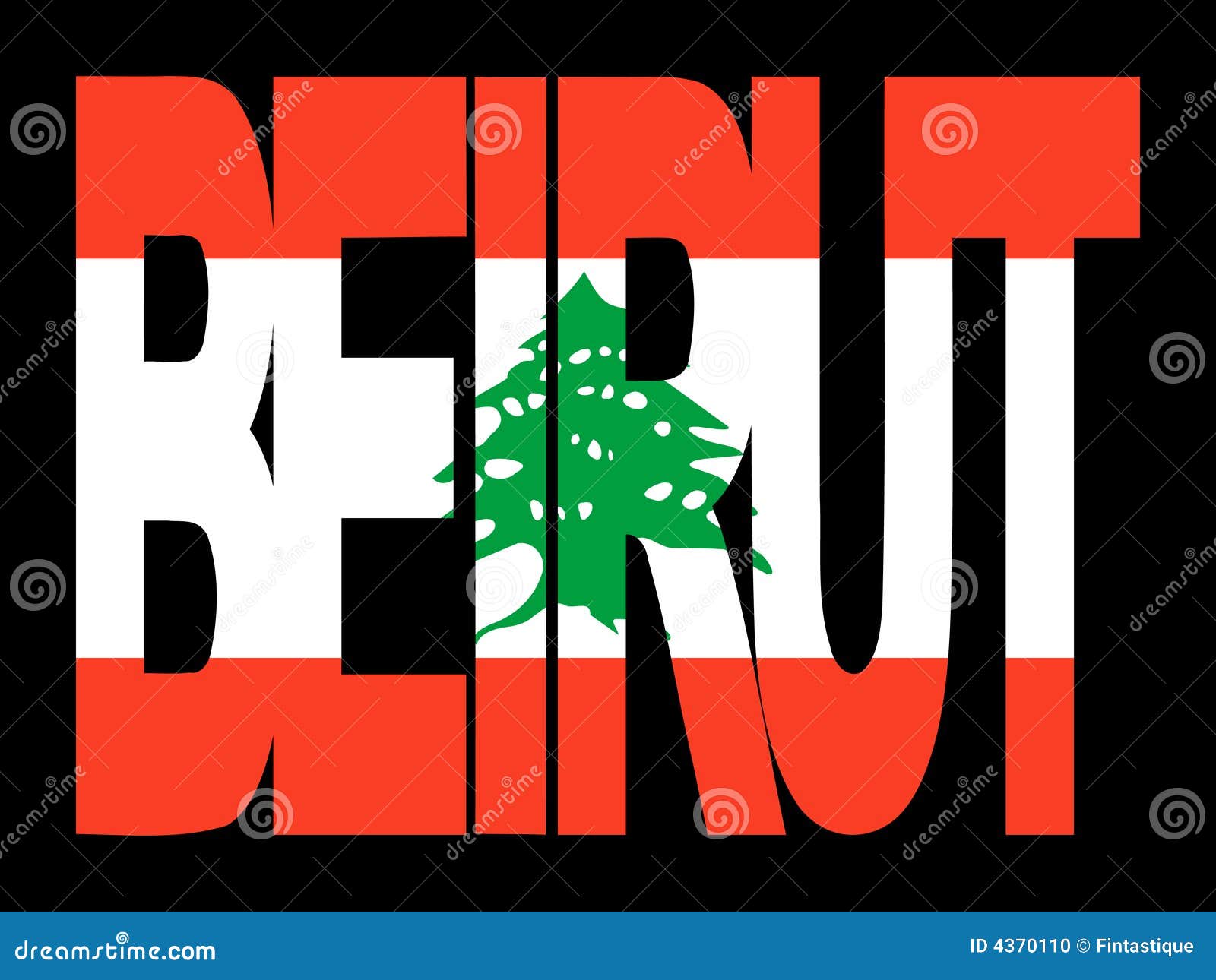 Beirut text with flag stock vector. Illustration of overlapping - 4370110