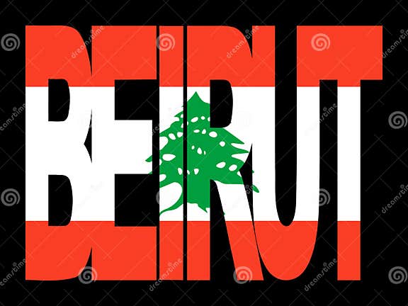 Beirut text with flag stock vector. Illustration of overlapping - 4370110