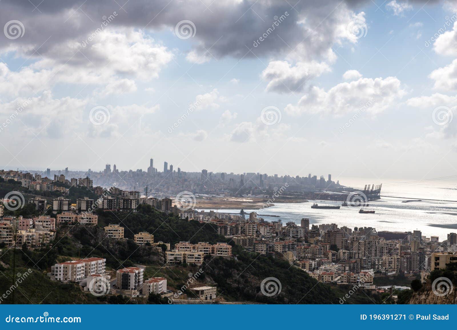 Beirut View from the Mountains Stock Image - Image of corona, road ...
