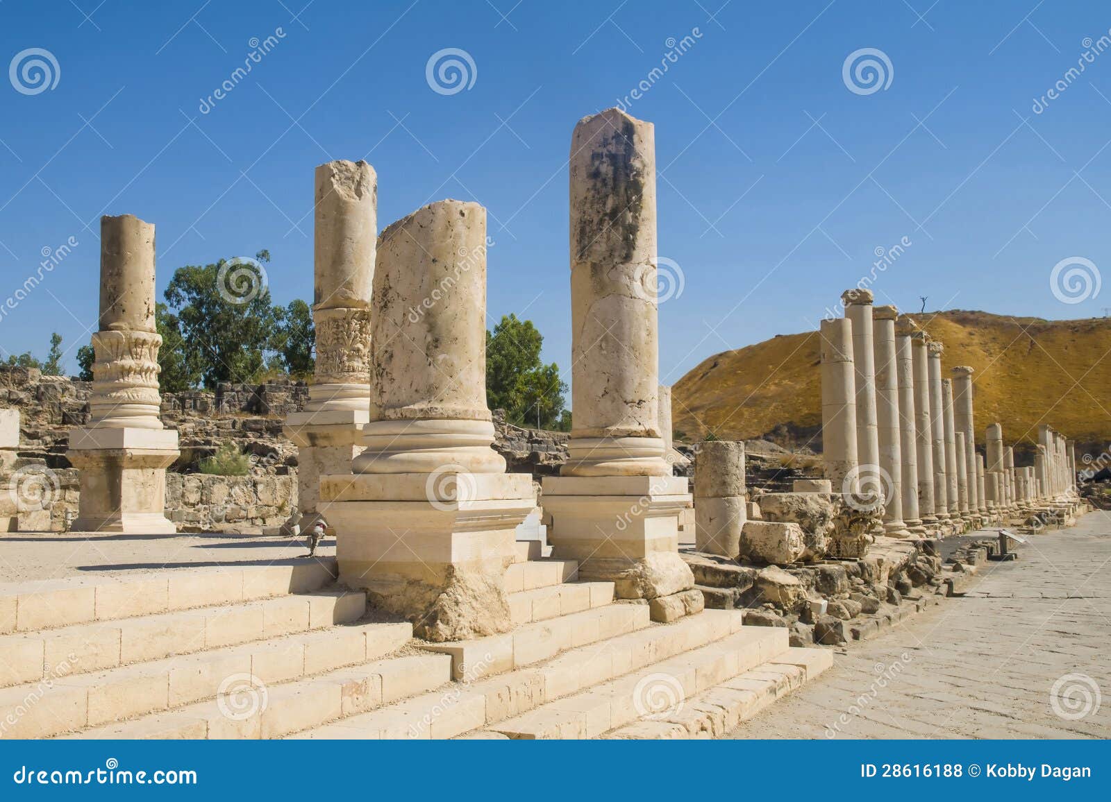 Beit Shean stock photo. Image of sights, wall, park, ruins - 28616188